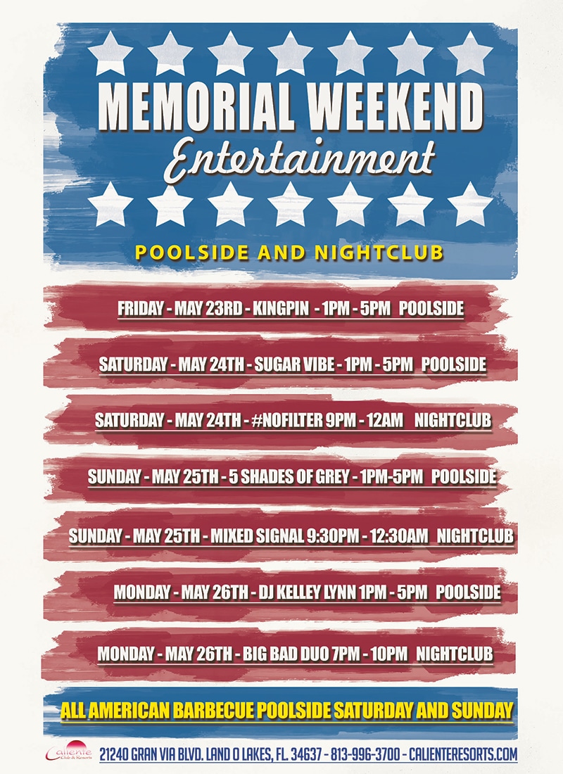 Memorial Weekend Entertainment – Caliente Resorts